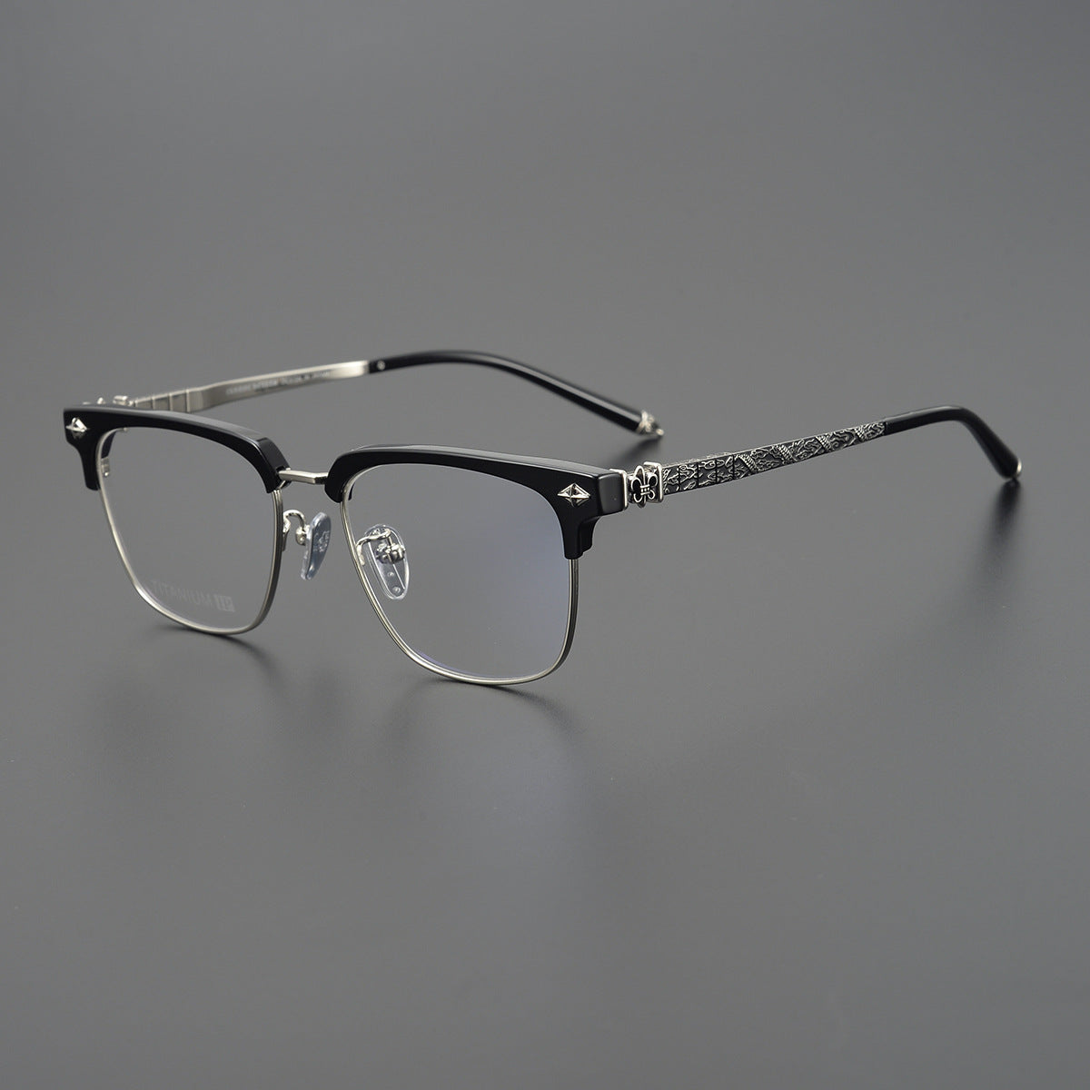 chrome hearts titanium steel ultra-light cloud half-frame glasses ...
